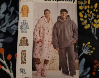 Simplicity Sewing Pattern S9456 Unisex Oversized Hoodies, Pants and ...