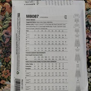 Boho Style Tiered Dress Sewing Pattern, Mccall's 8087 for Sizes 14-22 ...