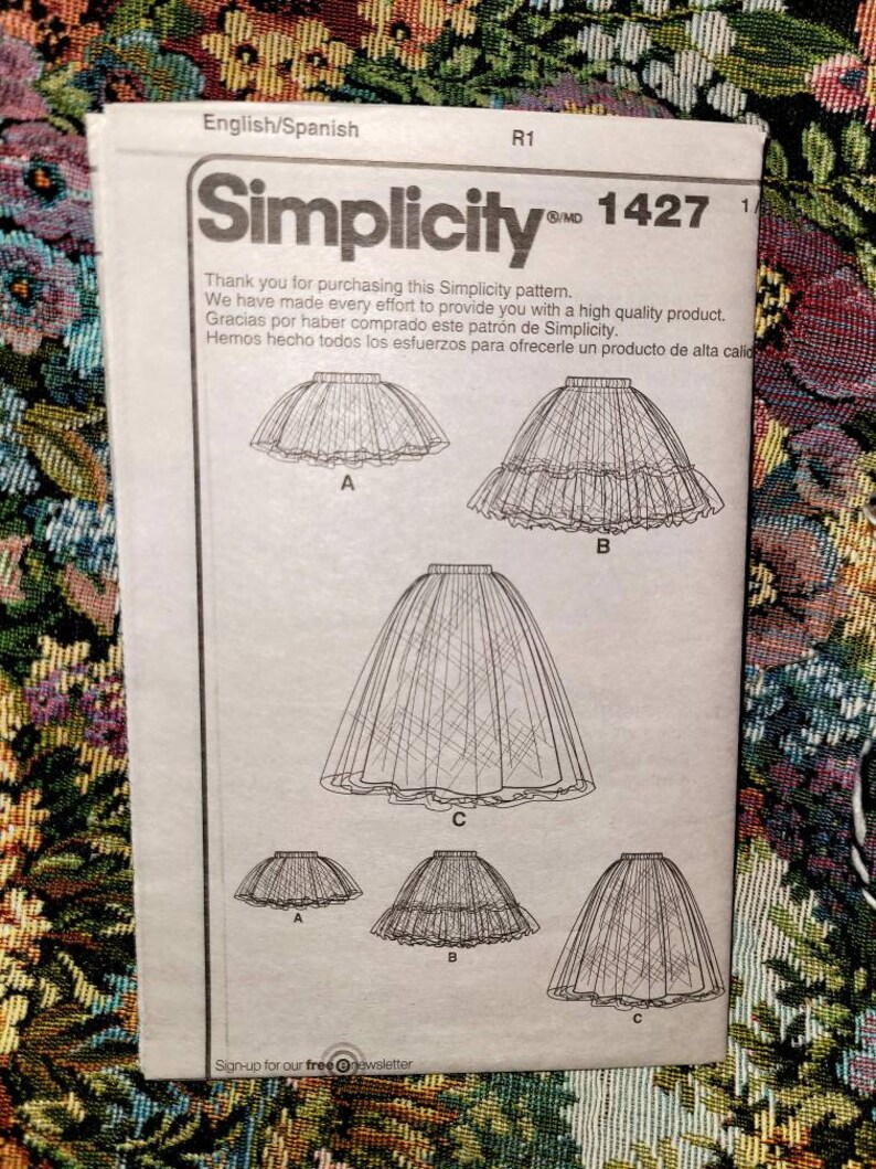 Misses' Tulle Skirts Sewing Pattern Simplicity 1427 Sizes - Etsy