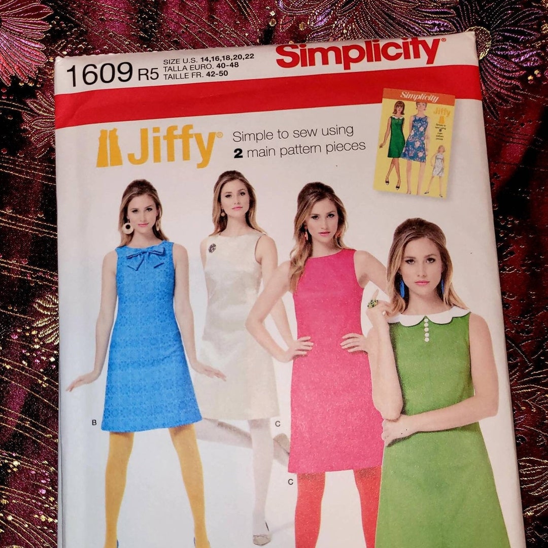Jiffy Dress Simplicity 1609 Sewing Pattern Sizes 14-22 From 2013 - Etsy
