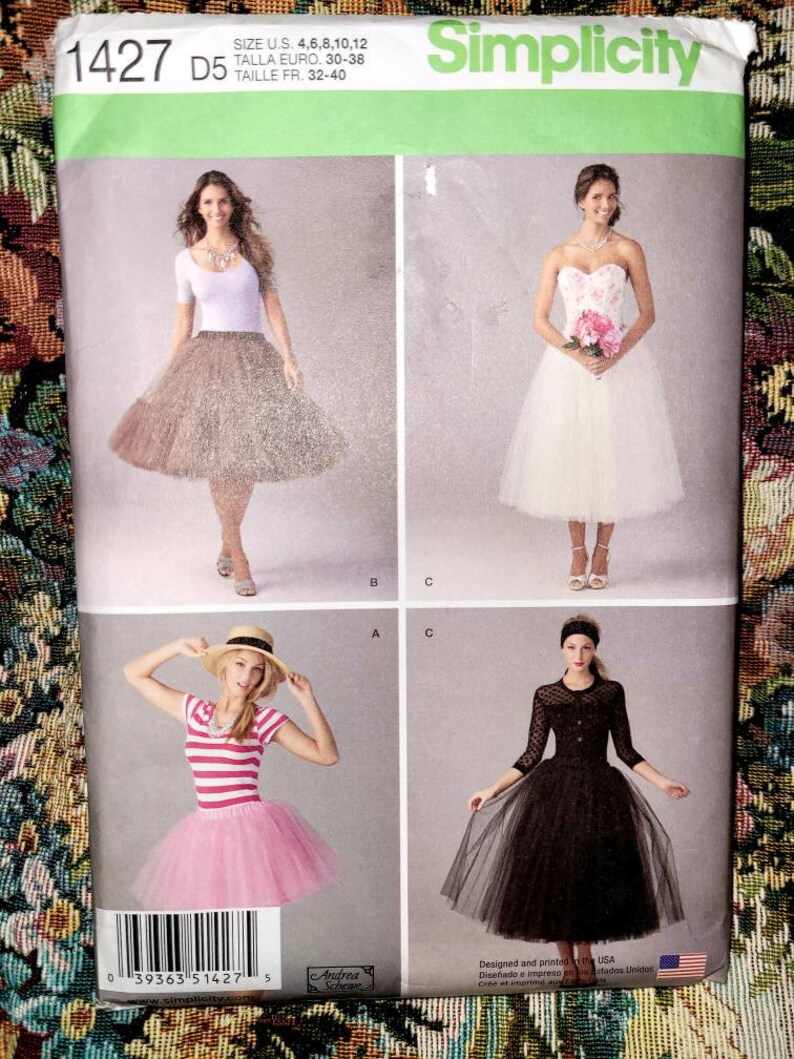 Misses' Tulle Skirts Sewing Pattern Simplicity 1427 Sizes - Etsy