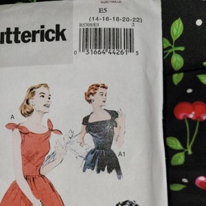 Retro Tie-shoulder Dress Sewing Pattern, Butterick 5708, Misses' Sizes ...