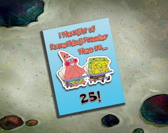 Spongebob 25 Card - Etsy