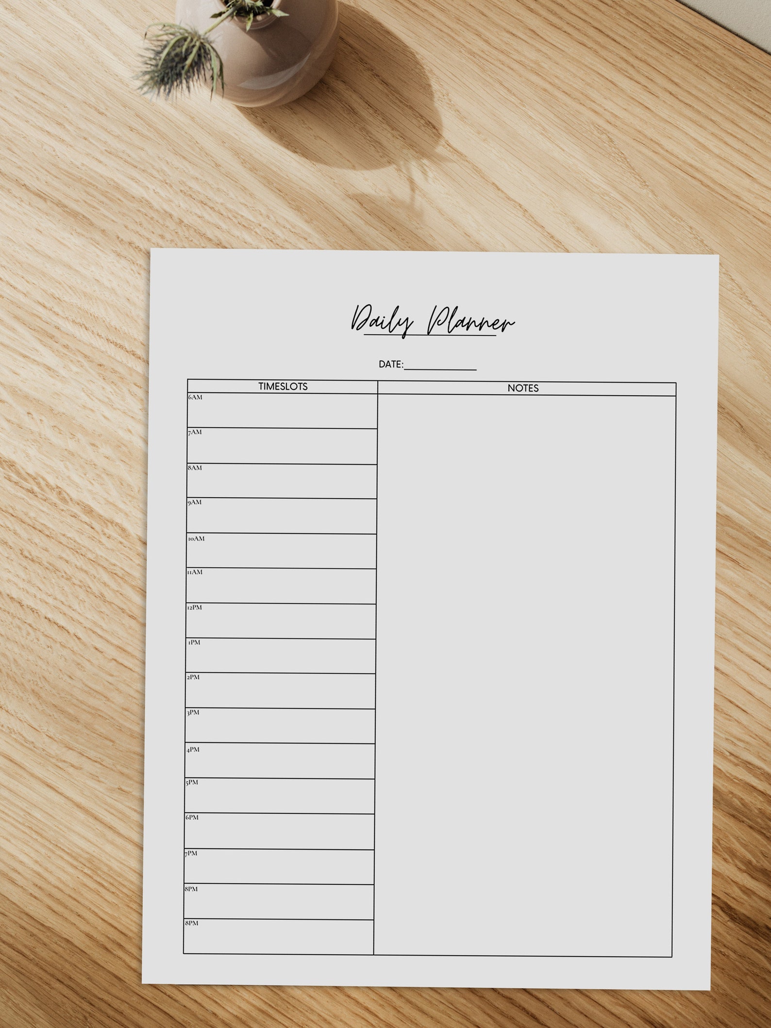 Printable Daily Planner Modern and Minimalist Template - Etsy