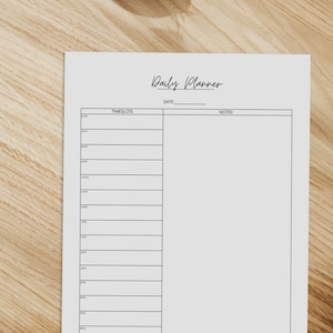 Printable Daily Planner Modern and Minimalist Template - Etsy