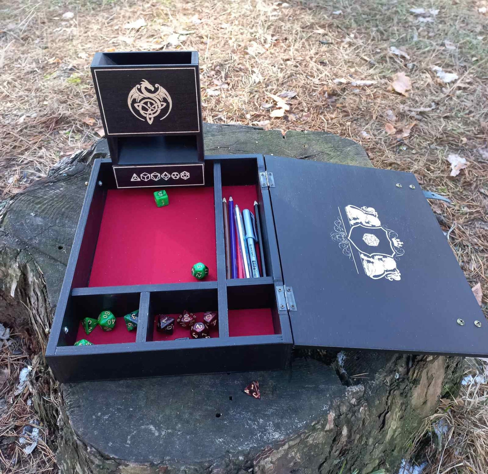 DM Organizer Black Wooden System for Gaming Battles Dnd Organizer ...