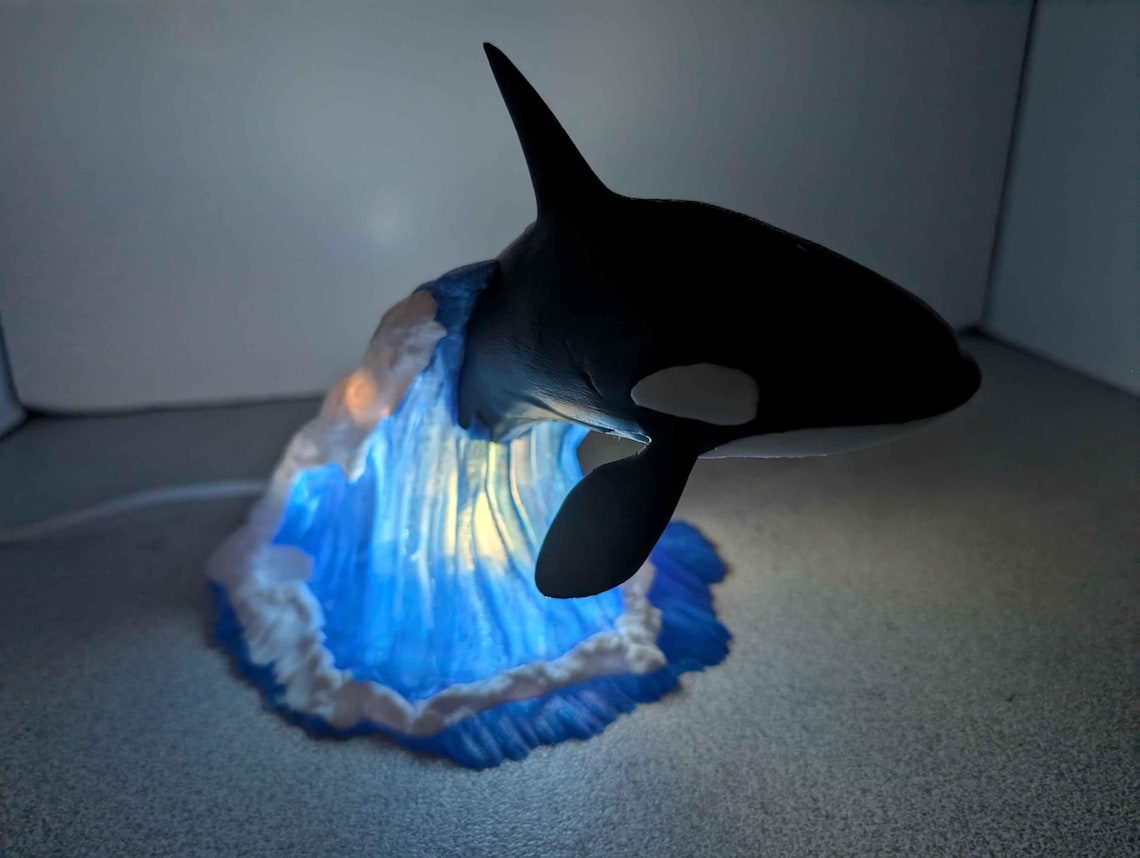 Orca Night Light Lamp, Cute Whale Room Decor, Ocean Theme Kids Lamp ...