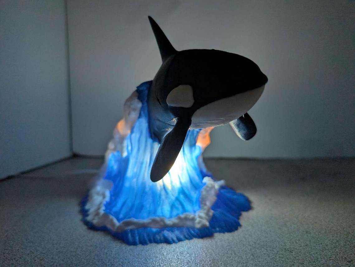 Orca Night Light Lamp, Cute Whale Room Decor, Ocean Theme Kids Lamp ...
