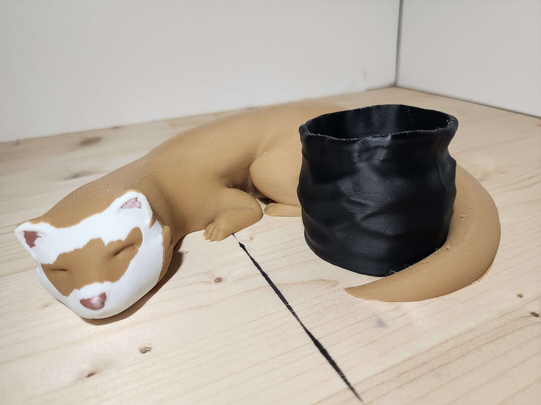 Sleeping Ferret Bag Holder, Cute 3D Printed Ferret Hook for Bags ...