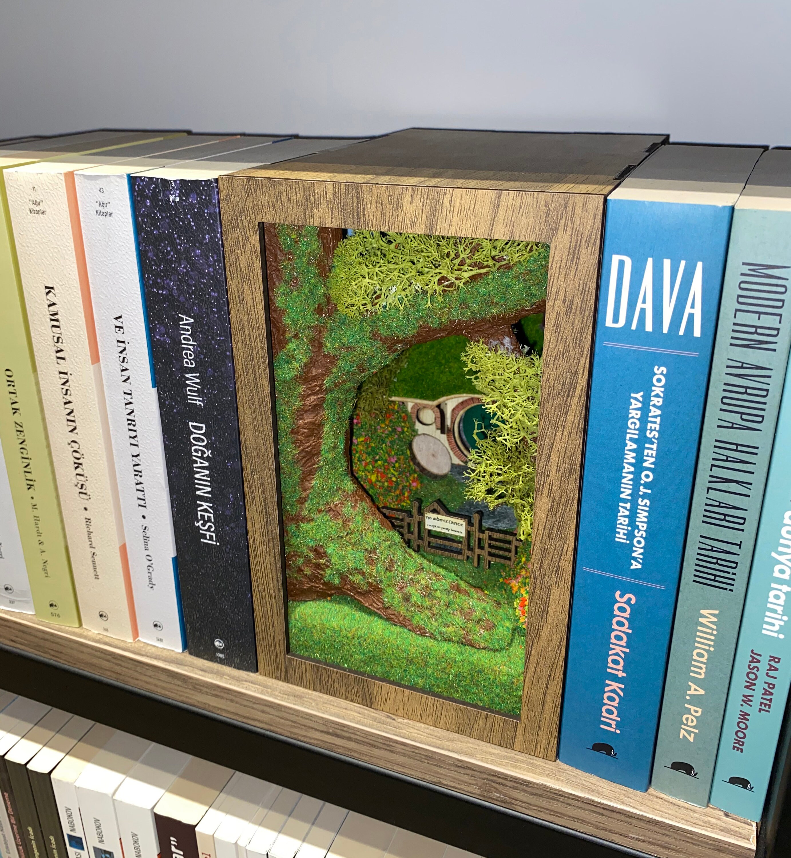 Hobbit House Book Nook | Fantasy Burrow Diorama Bookshelf Insert - Etsy