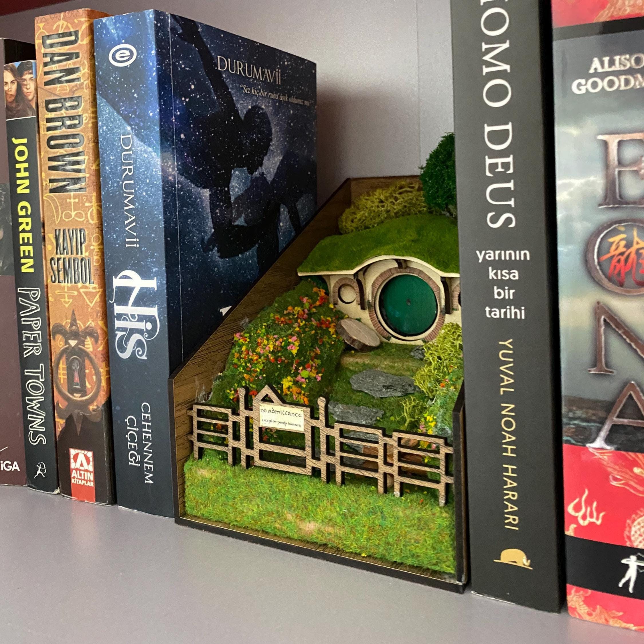 Hobbit House Book Nook Insert | Handmade Booknook | DIY Bookshelf ...