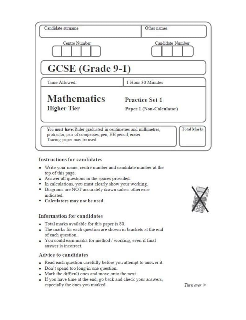 GCSE Maths Edexcel Practice Papers - Higher (grade 9-1) Course: Ideal ...