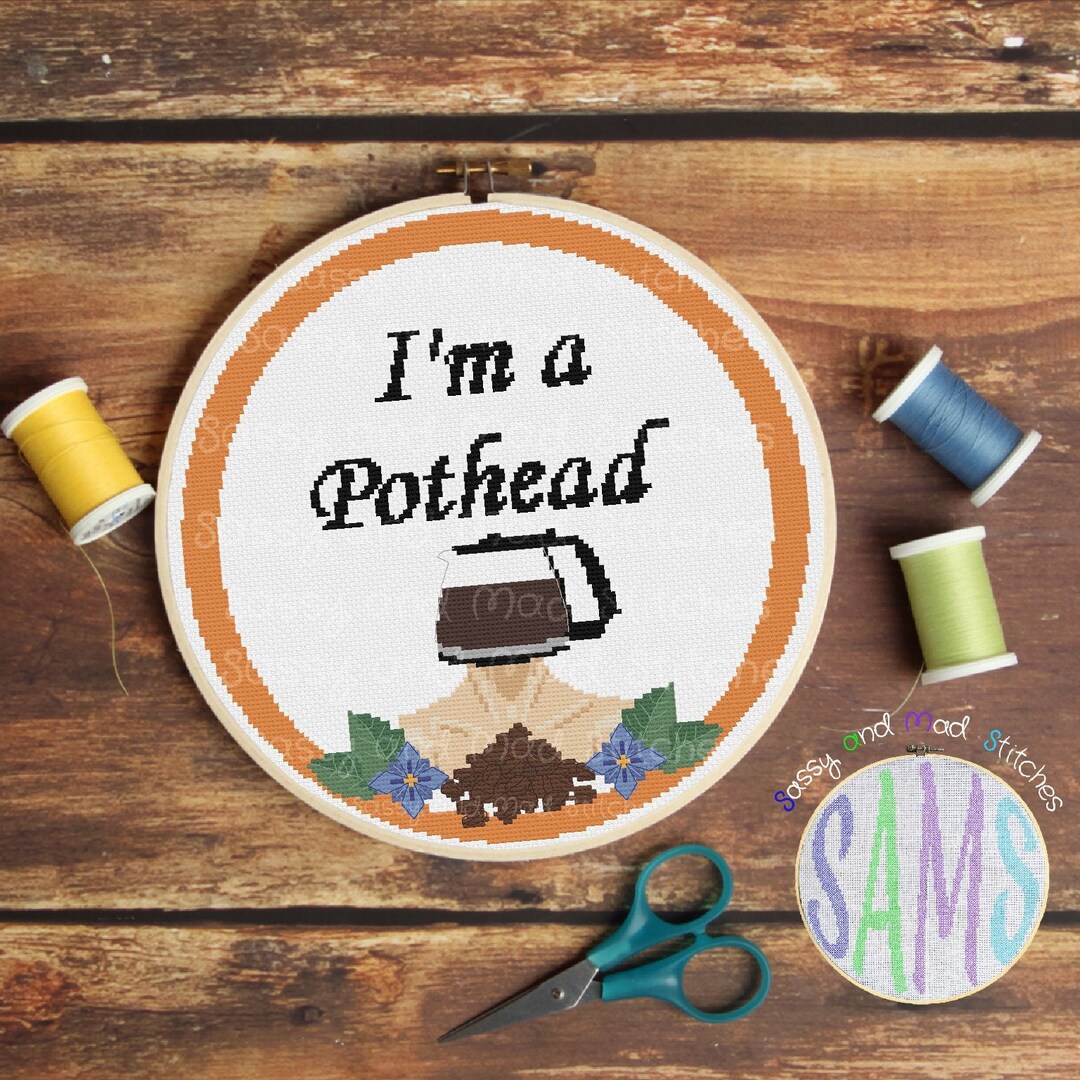 I'm A Pothead - Coffee Cross Stitch Pattern Digital Download PDF - Etsy