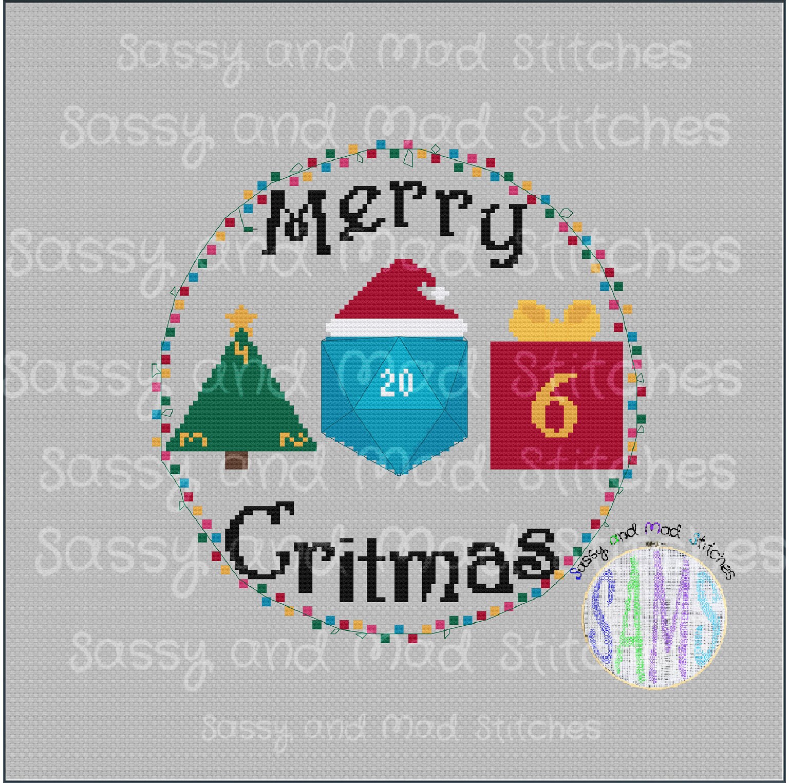 Merry Critmas Cross Stitch Pattern Digital Download - Etsy