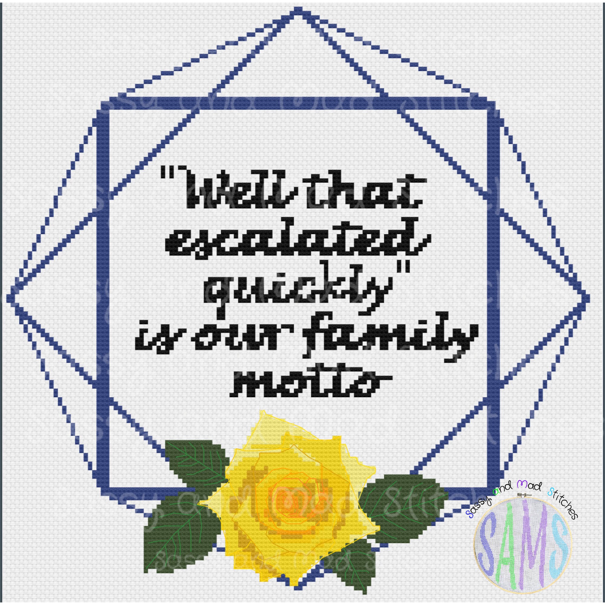 Family Motto ~cross Stitch Pattern Digital Download ~ Snarky, Sassy ...