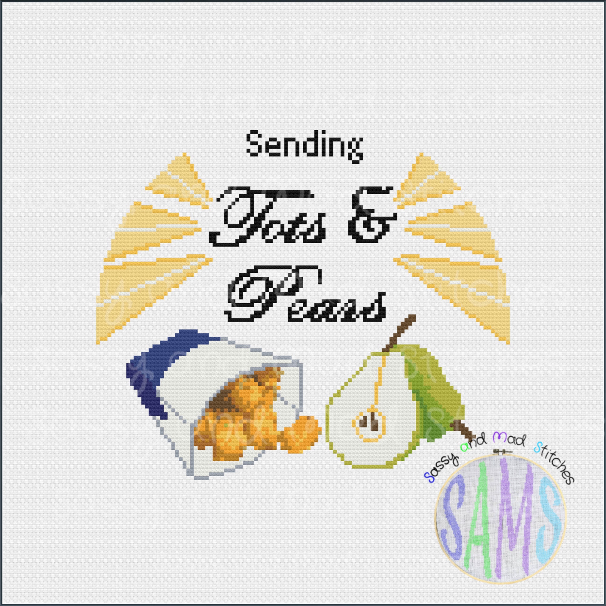 Sending Tots and Pears ~ Cross Stitch Pattern Digital Download ~ Funny ...