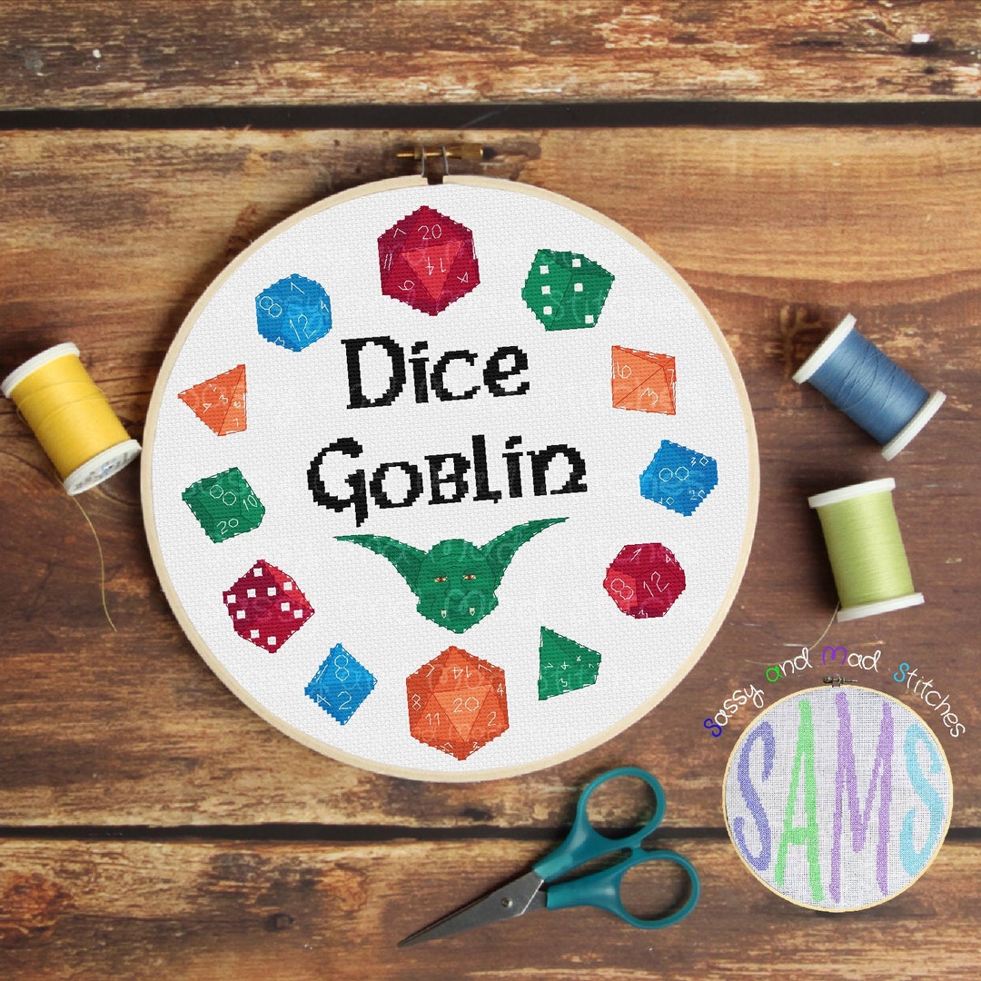 Dice Goblin Cross Stitch Pattern: RPG Tabletop Game (digital Download ...