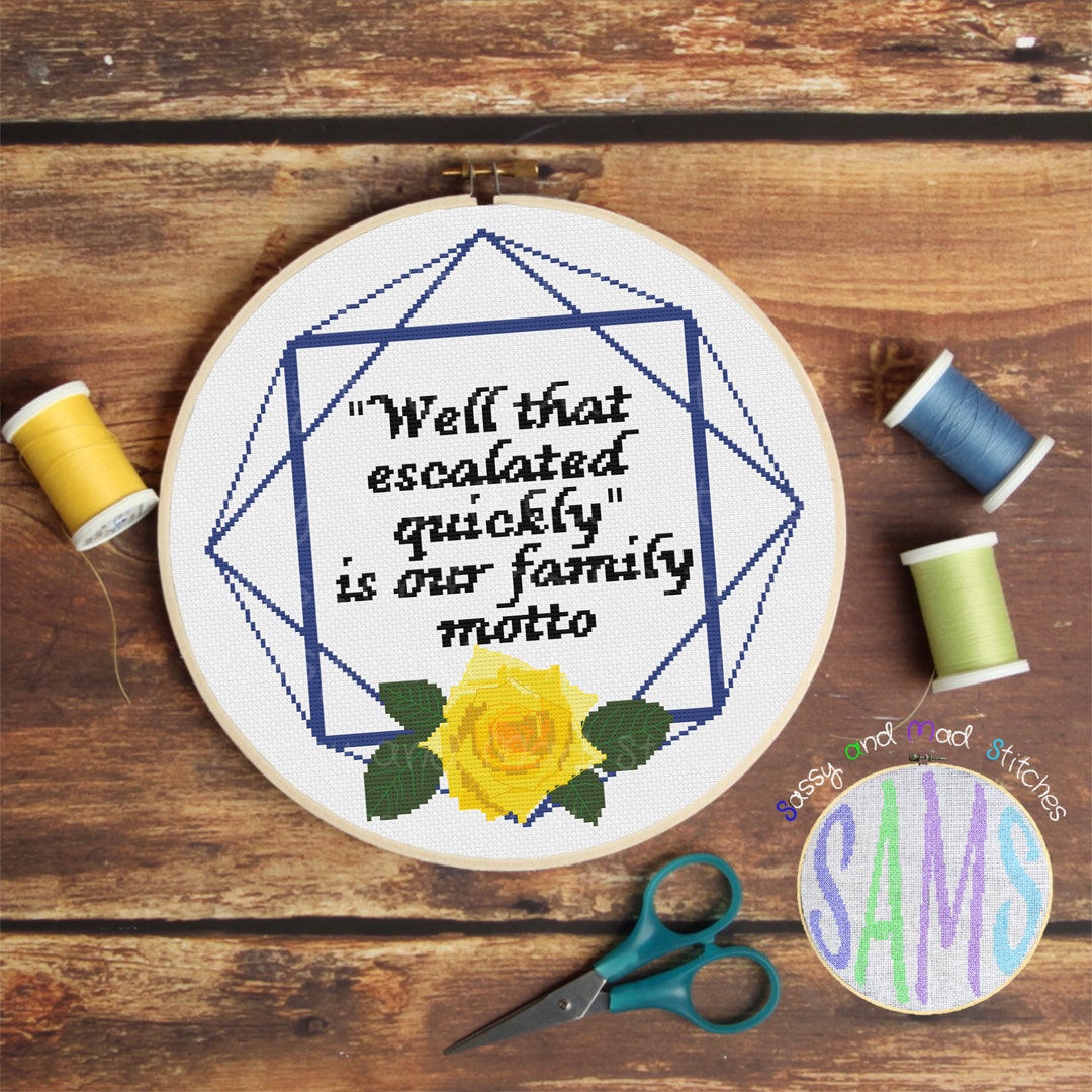 Family Motto ~cross Stitch Pattern Digital Download ~ Snarky, Sassy ...