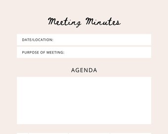 Meeting Notes Template With Affirmation Meeting Notes PDF - Etsy