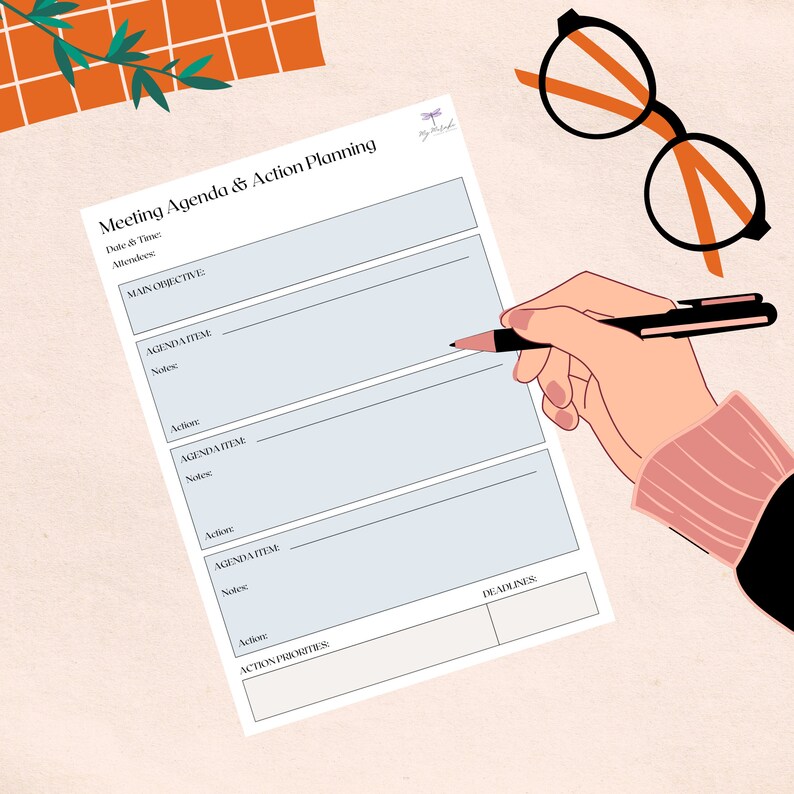 Meeting Notes Template | Meeting Notes PDF | Printable Meeting Minutes ...