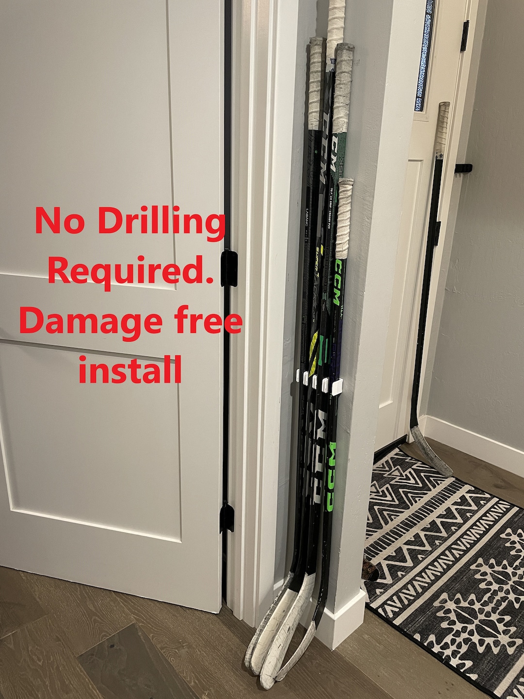 Hockey Stick Wall Holder [3 Sticks, 4 Sticks, 5, 6, 7] Fits Junior ...