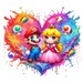4 PNG Mario and Peach Colorful Digital Design for Sublimation High ...