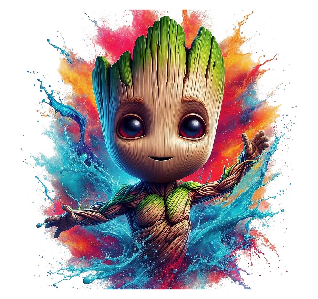 4 PNG Groot Colorful Digital Design for Sublimation High Resolution ...