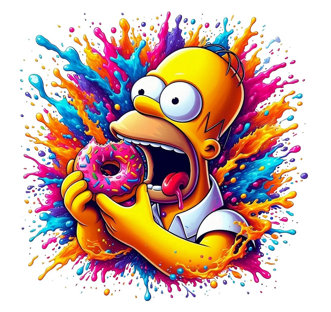 4 PNG The Simpsons Splash Colorful Digital Design for Sublimation High ...