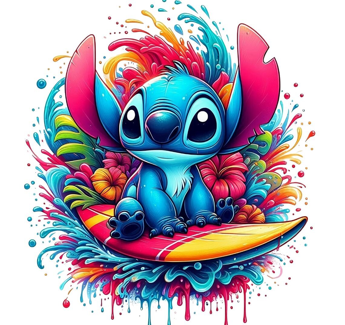 5 PNG Stich Splash Colorful Digital Design for Sublimation High ...