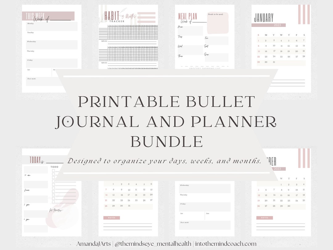 Printable Planner and Bullet Journal Pages - Etsy