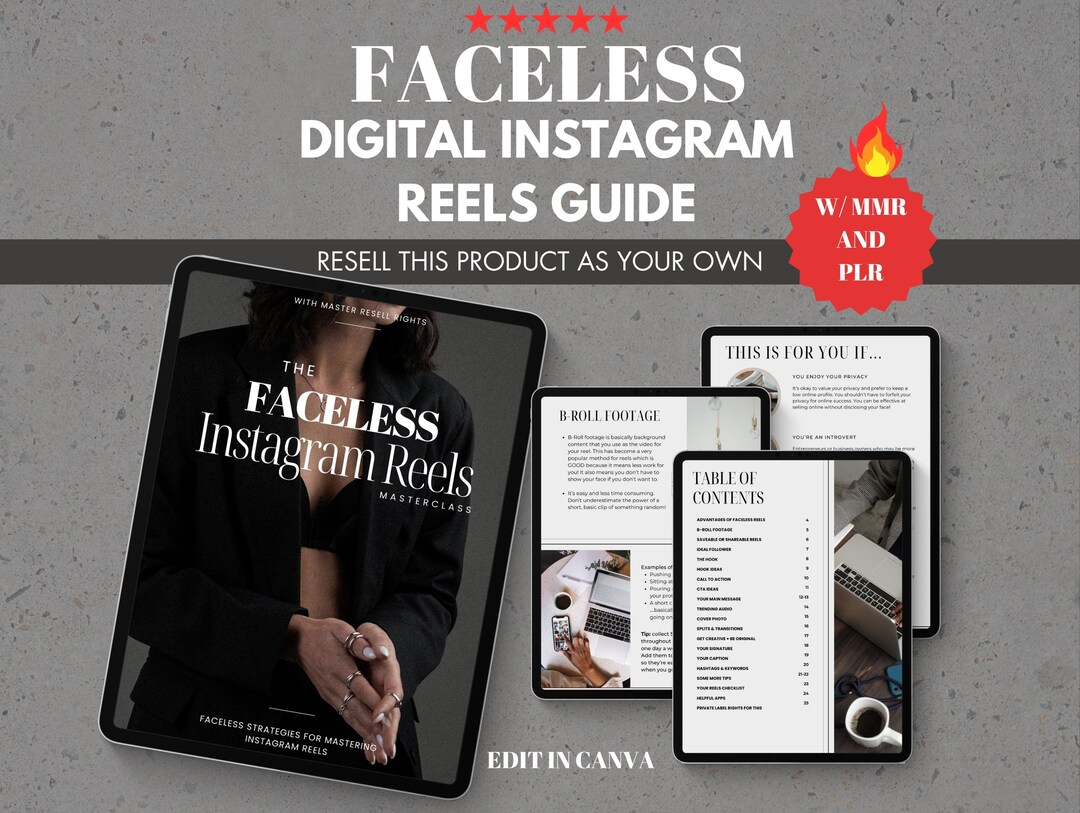 Faceless Instagram Reels Guide With Master Resell Rights, Instagram ...