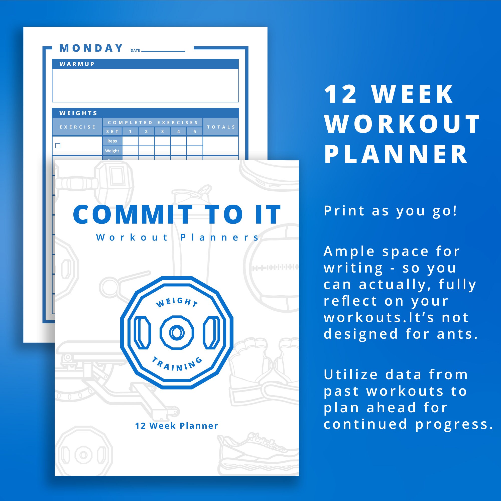 Workout Planner, Workout Planner Printable, Workout Planner PDF ...