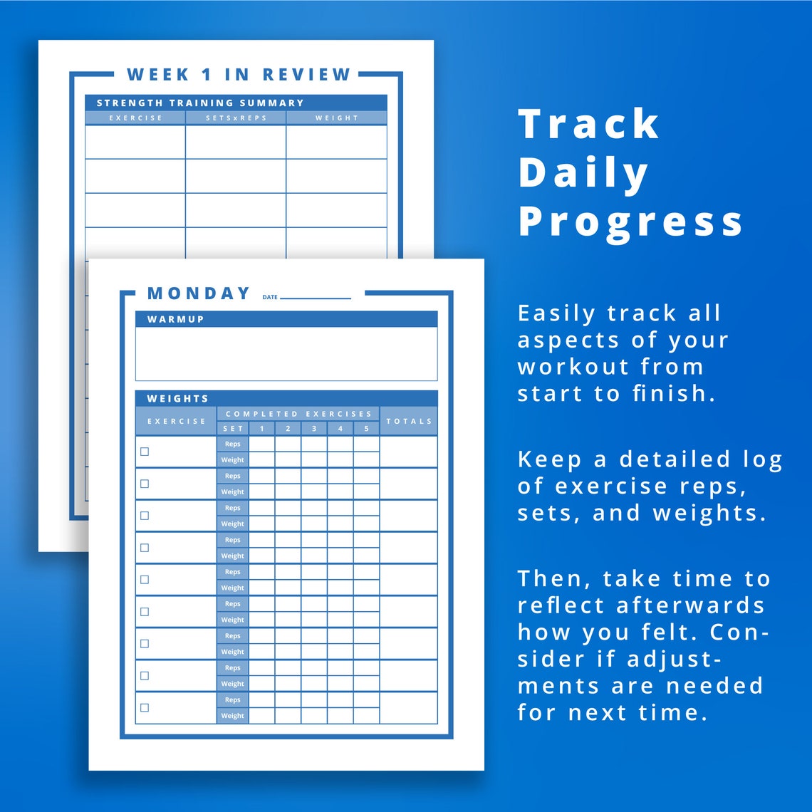 Workout Planner, Workout Planner Printable, Workout Planner PDF ...