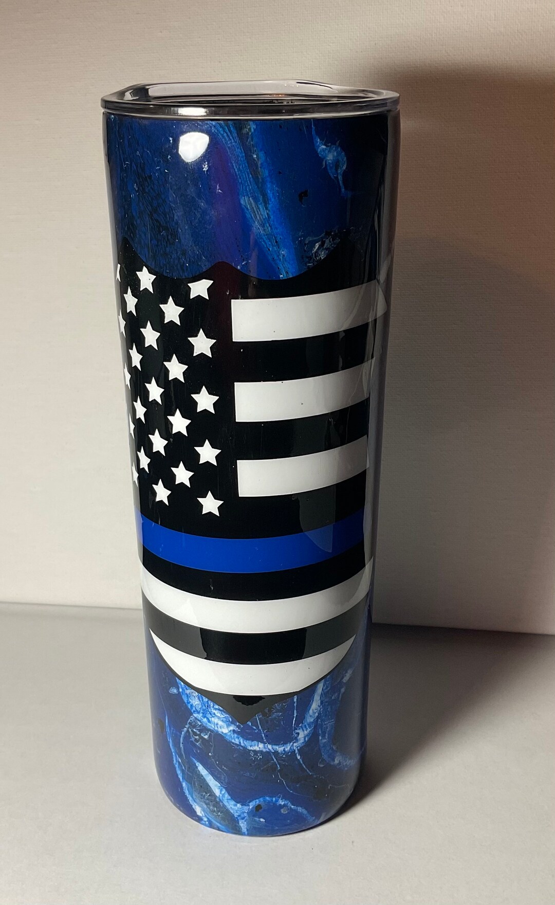Thin Blue Line Hydro Dipped Tumbler - Etsy
