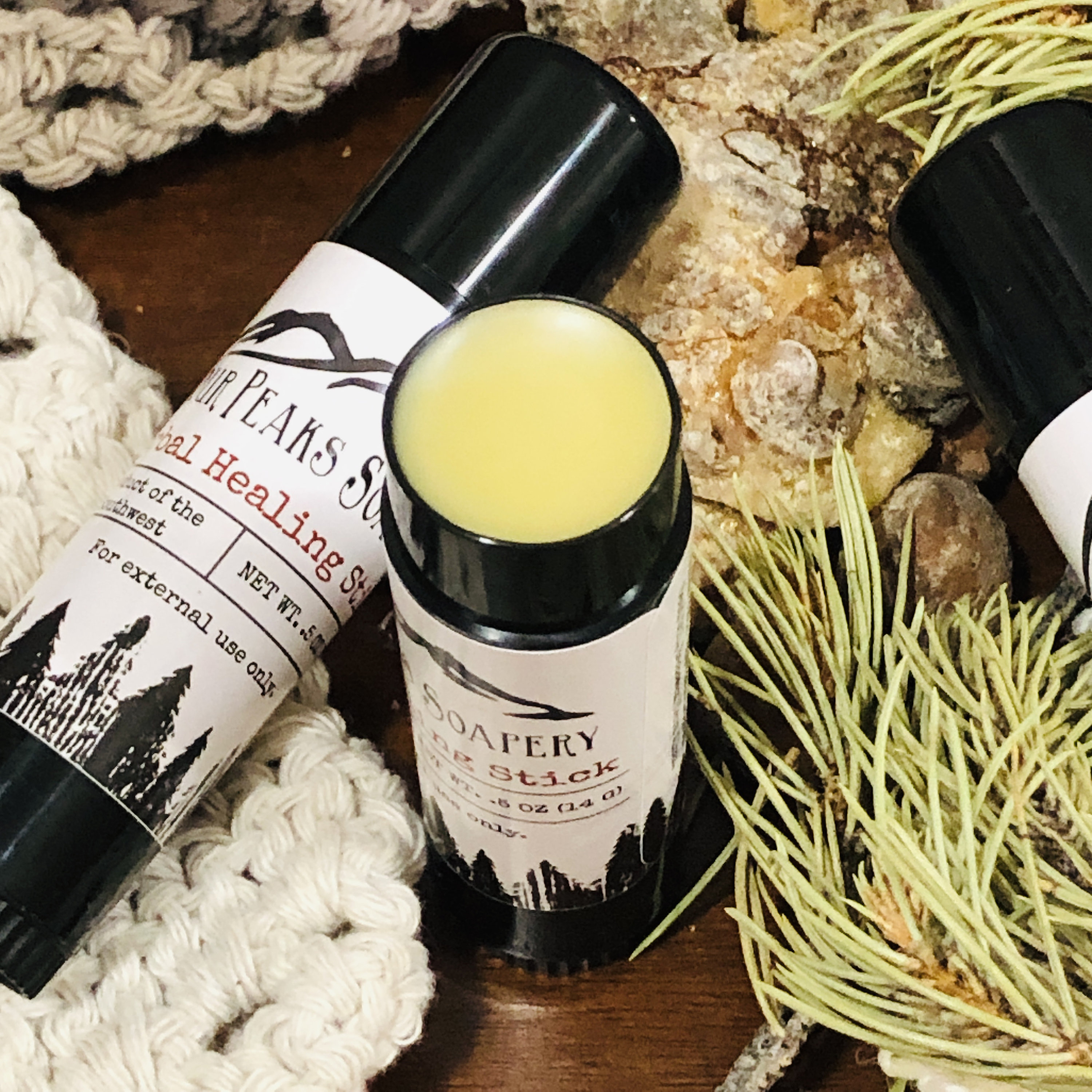 Herbal Salve Stick // Comfrey, Yarrow, Piñon Pine, Juniper, Evergreen ...