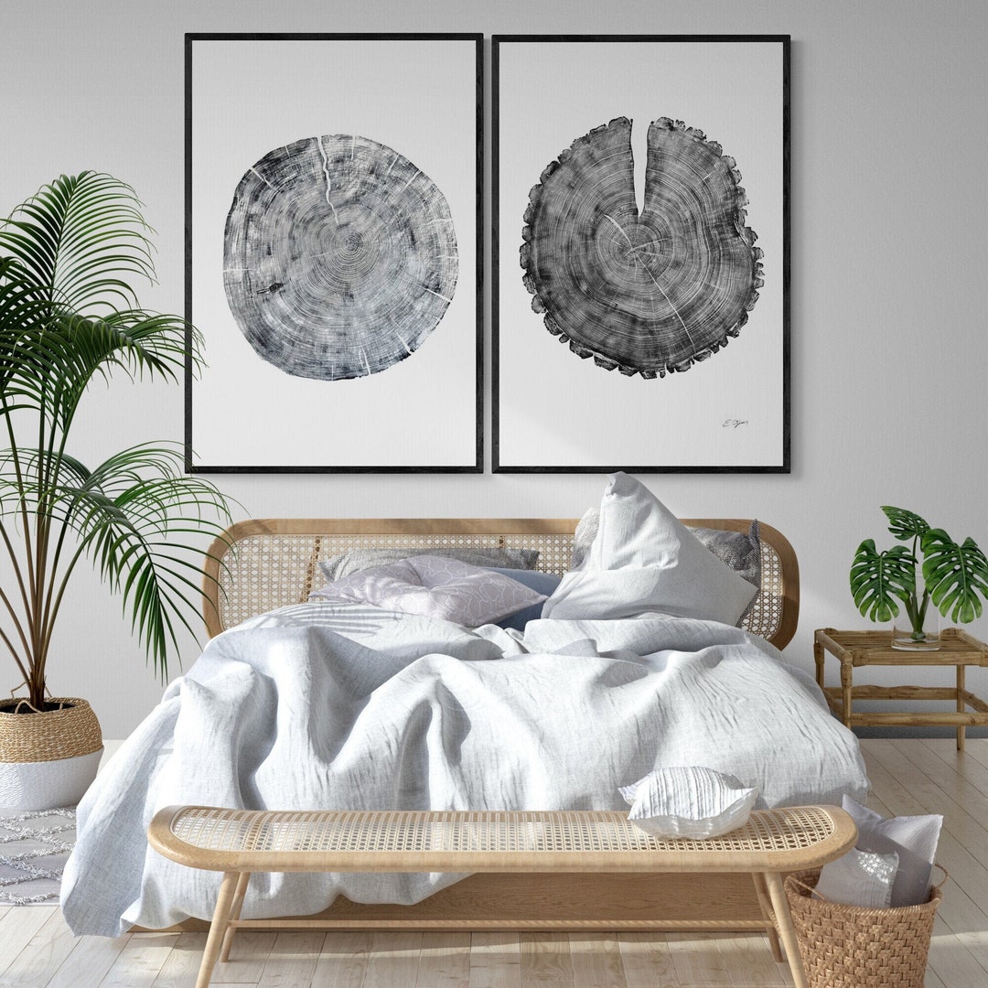 Wood Linocut Print Set, Large Wood Cut Print, Original Woodblock Prints ...