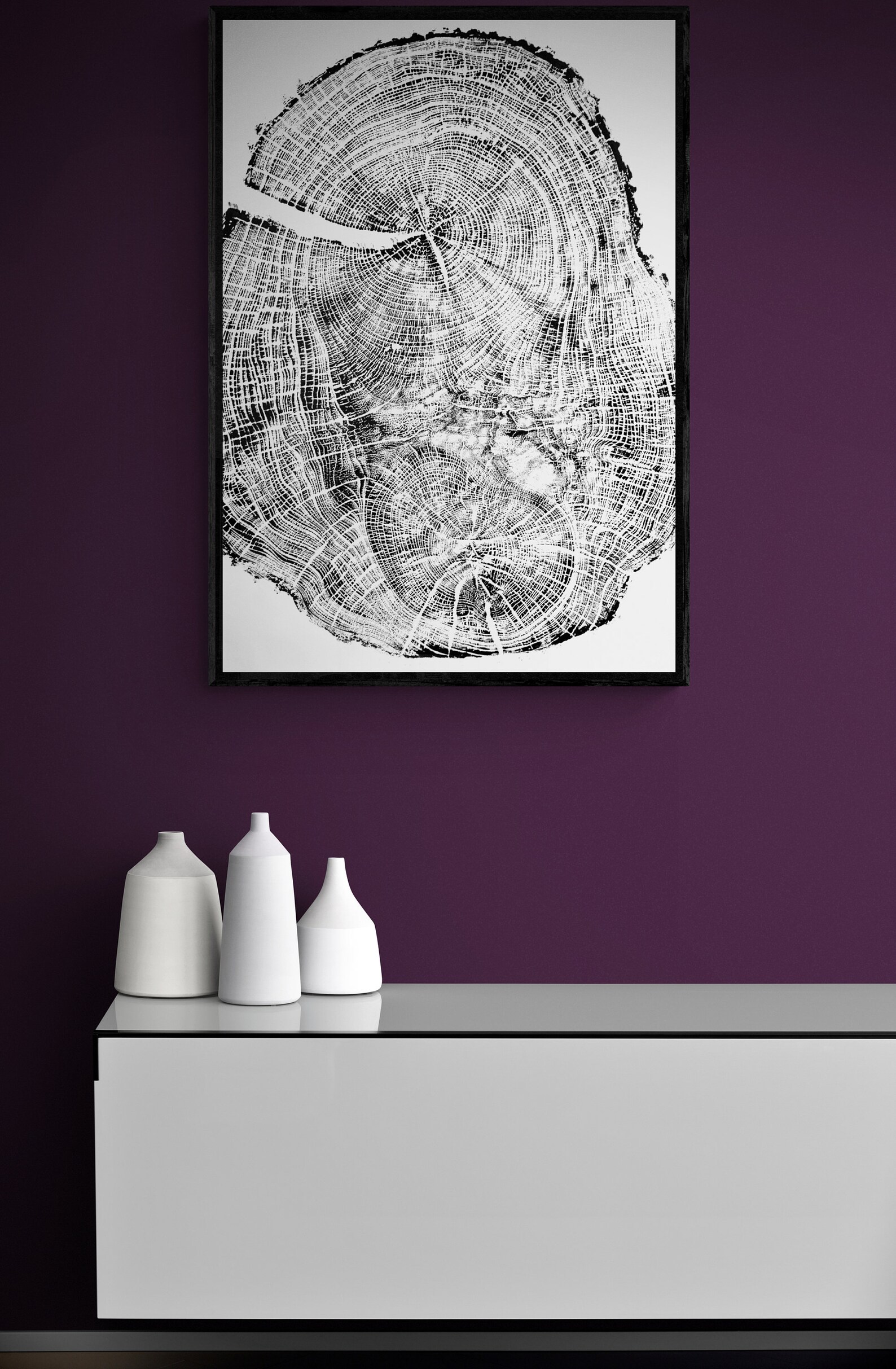 Old Ash Tree Ring Print Tree Ring Wall Art 24x36 Linocut - Etsy UK