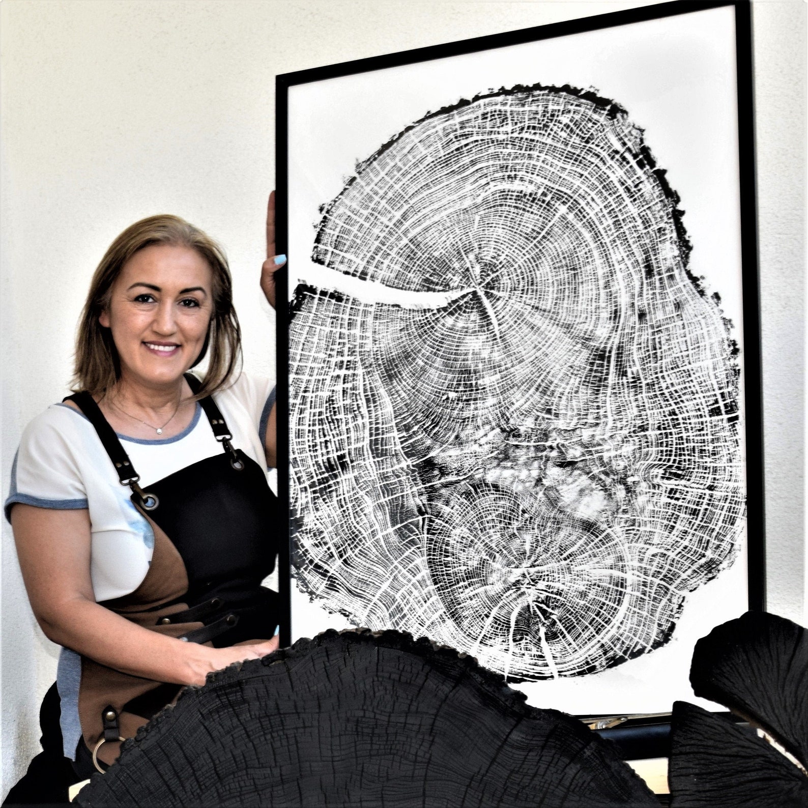 Old Ash Tree Ring Print Tree Ring Wall Art 24x36 Linocut - Etsy UK