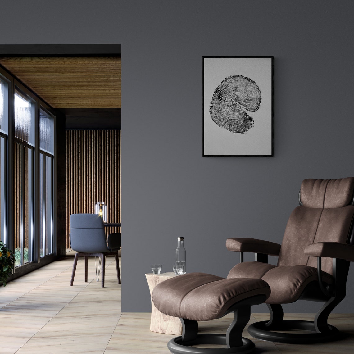 Tree Rings Print Woodcut Print Tree Ring Stamp Unique Wood - Etsy