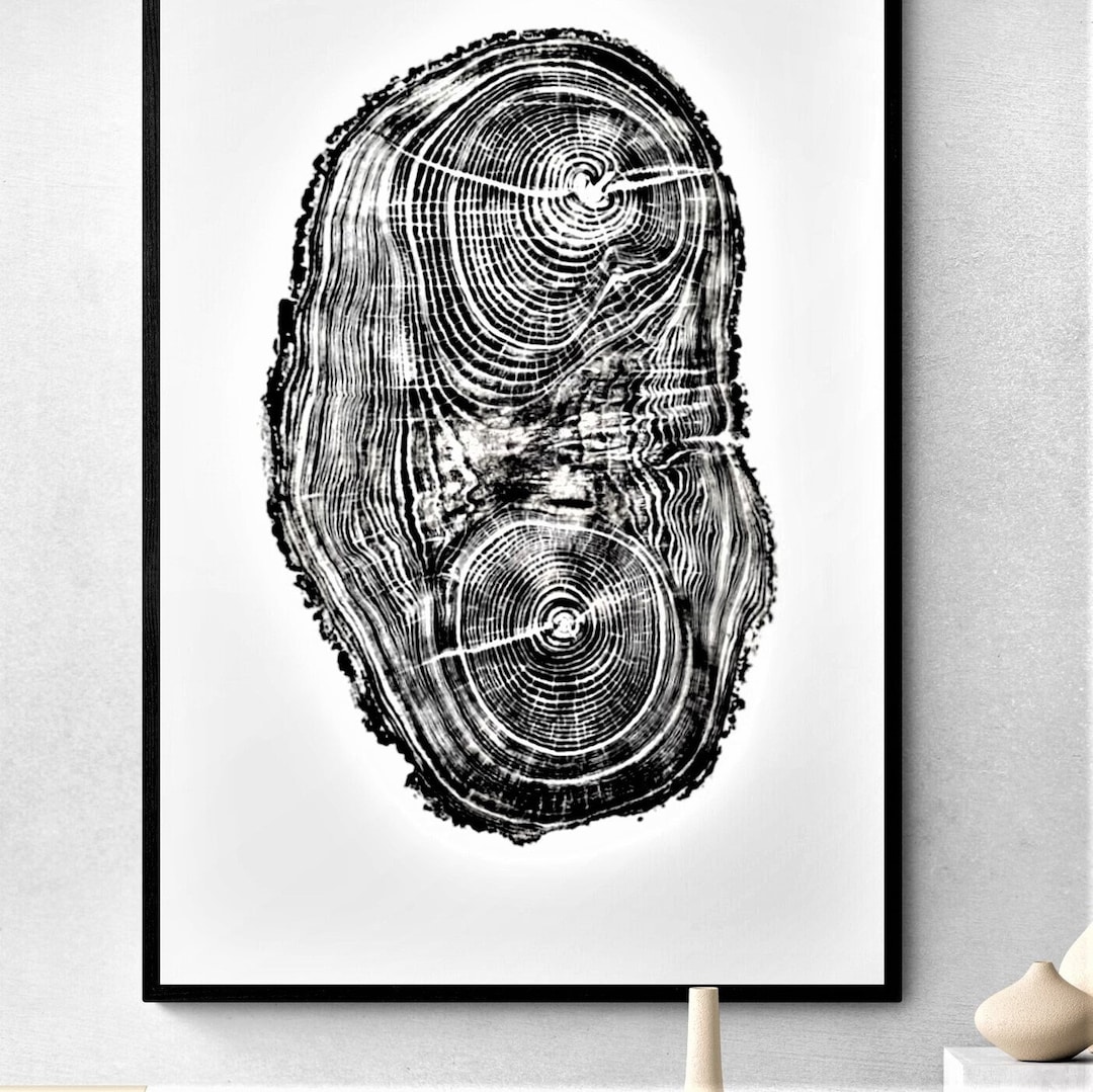 Tree Trunk Print, 24x36 Woodblock Prints Wall Decor, Feminist Ash Ring ...