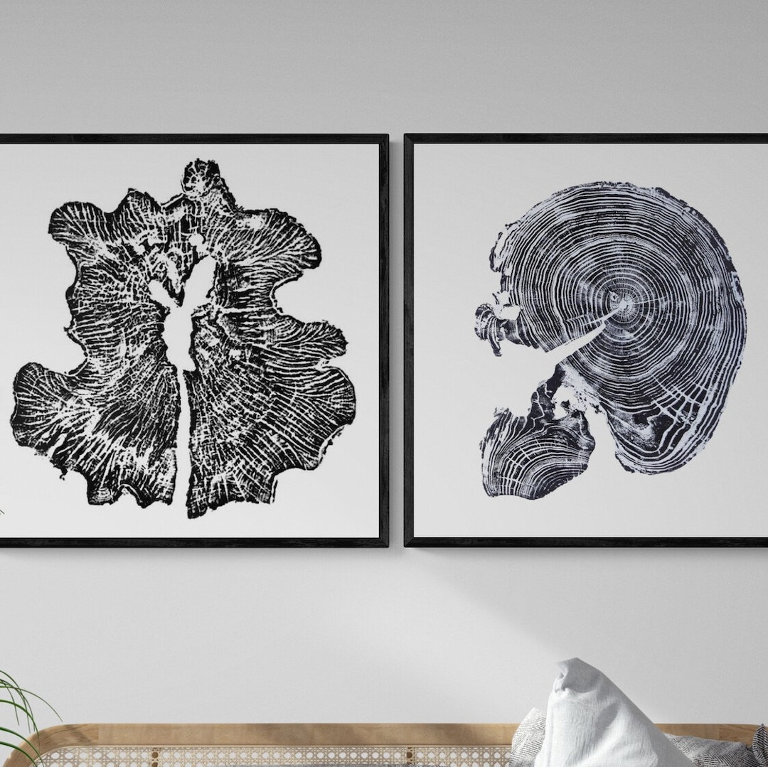 2 Piece Tree Ring Wall Art Print, Gallery Wall Art North Prints Set ...