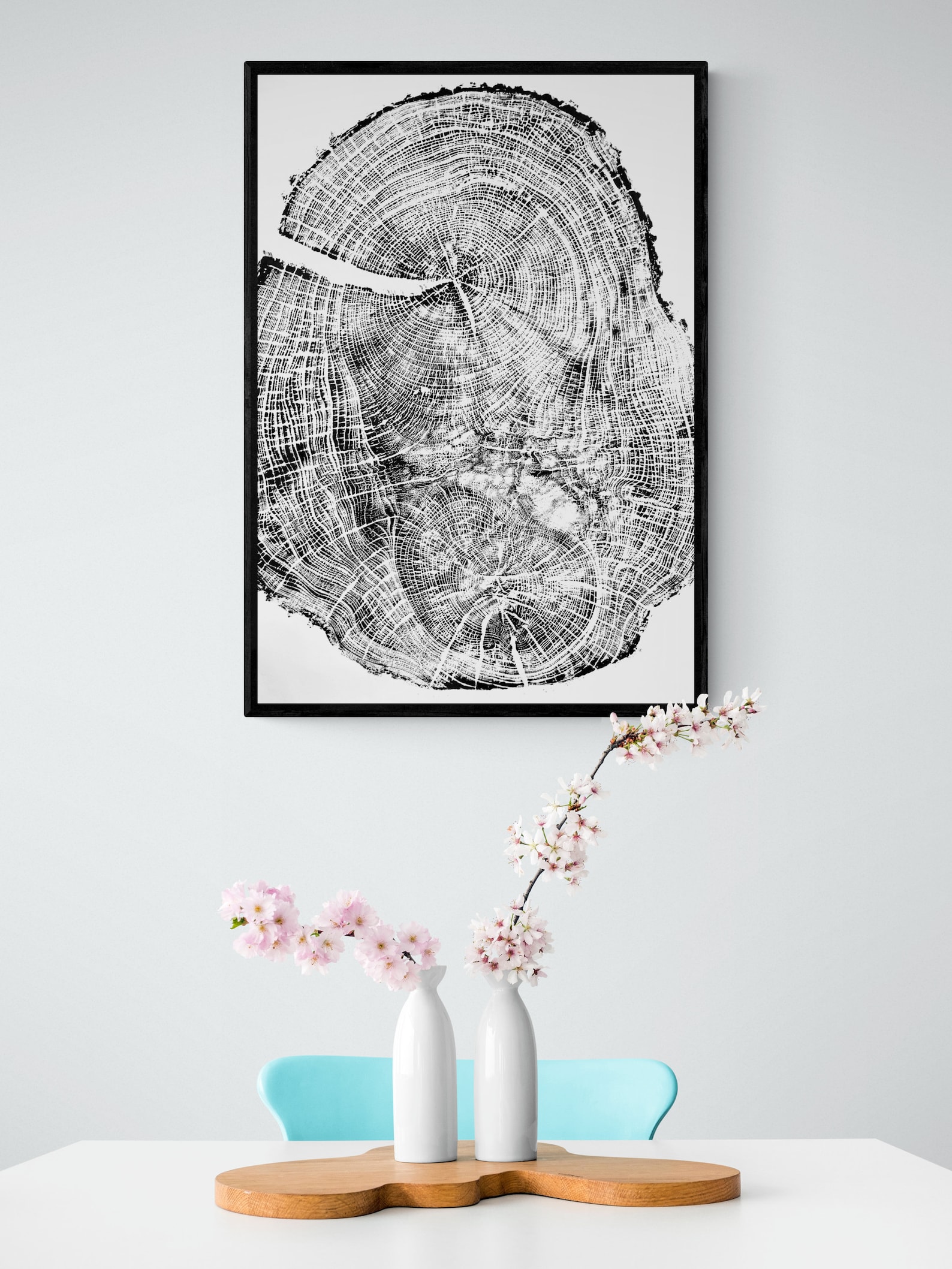 Old Ash Tree Ring Print Tree Ring Wall Art 24x36 Linocut - Etsy UK