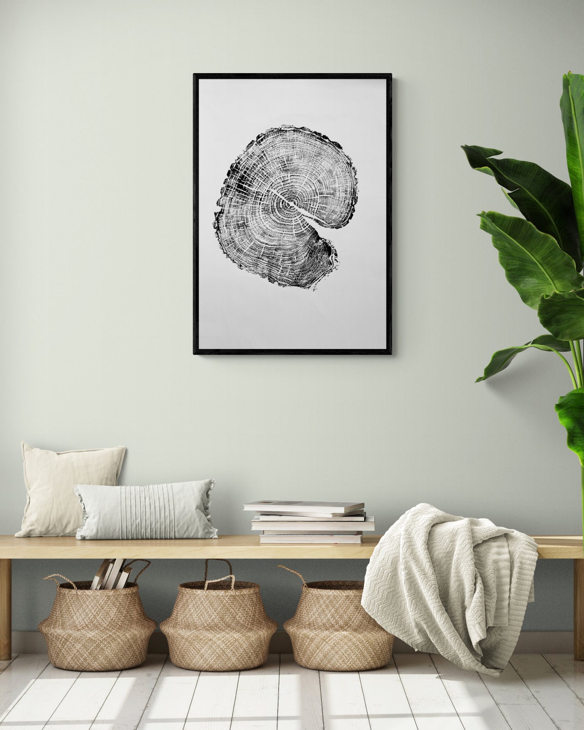 Tree Rings Print Woodcut Print Tree Ring Stamp Unique Wood - Etsy