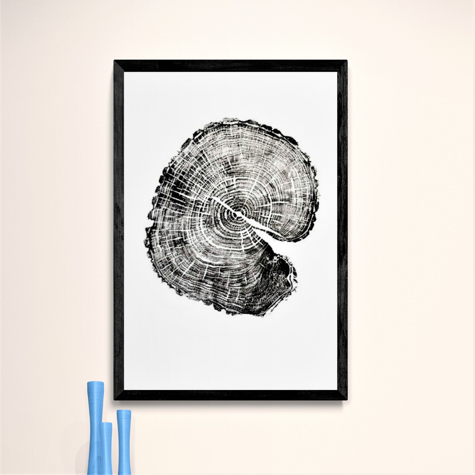 Tree Rings Print Woodcut Print Tree Ring Stamp Unique Wood | Etsy