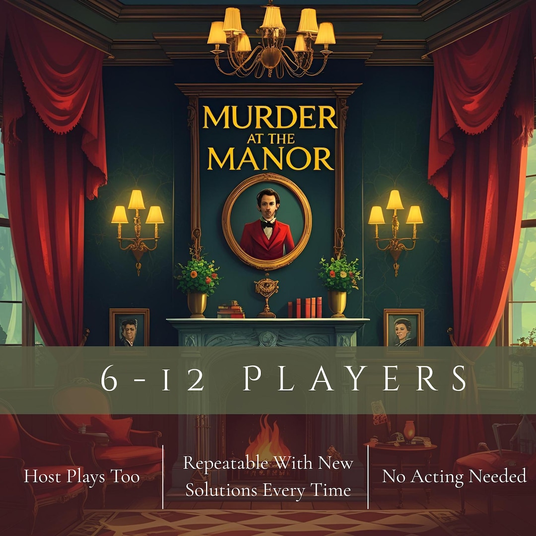 Murder at the Manor - Murder Mystery Party Game, Host Plays, 6-12 ...
