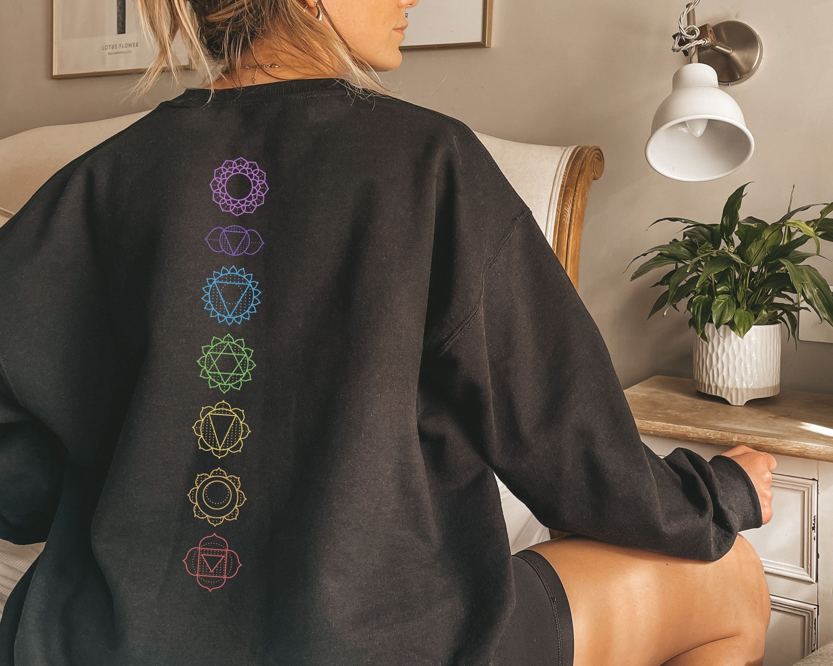 Chakra on the Back of Sweater, Chakra Sweatshirt, Meditation Crewneck ...