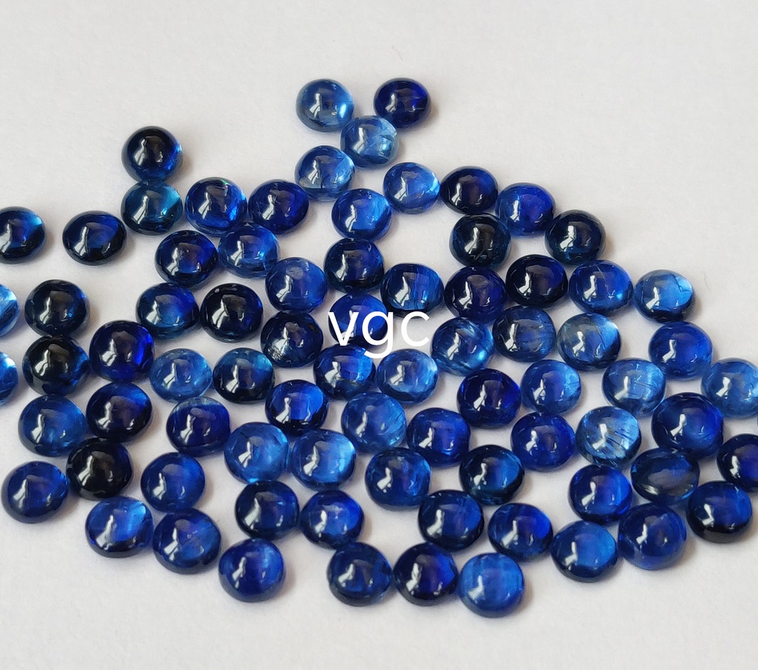 Natural Blue Kyanite 4mm Round Cabochon AAA Quality - Blue Kyanite ...