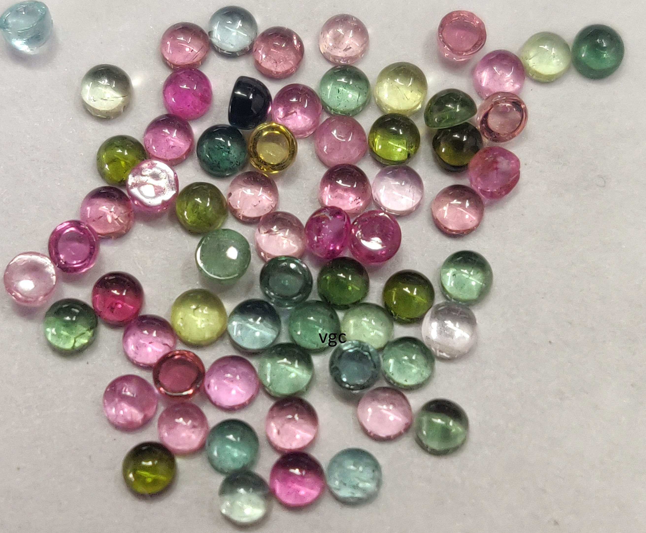 Natural Good Multi Color Tourmaline 2.5mm Round Cabochon AAA | Etsy