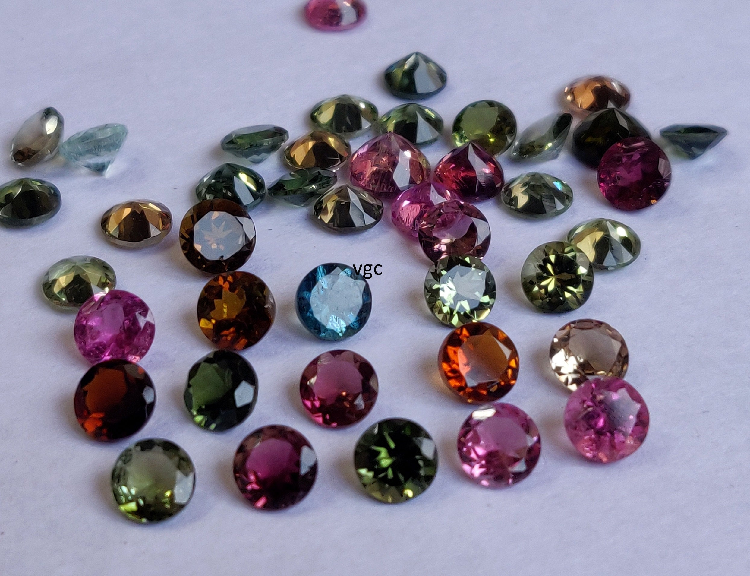 Natural Good Multi Color Tourmaline 5mm Round Faceted AAA Quality ...