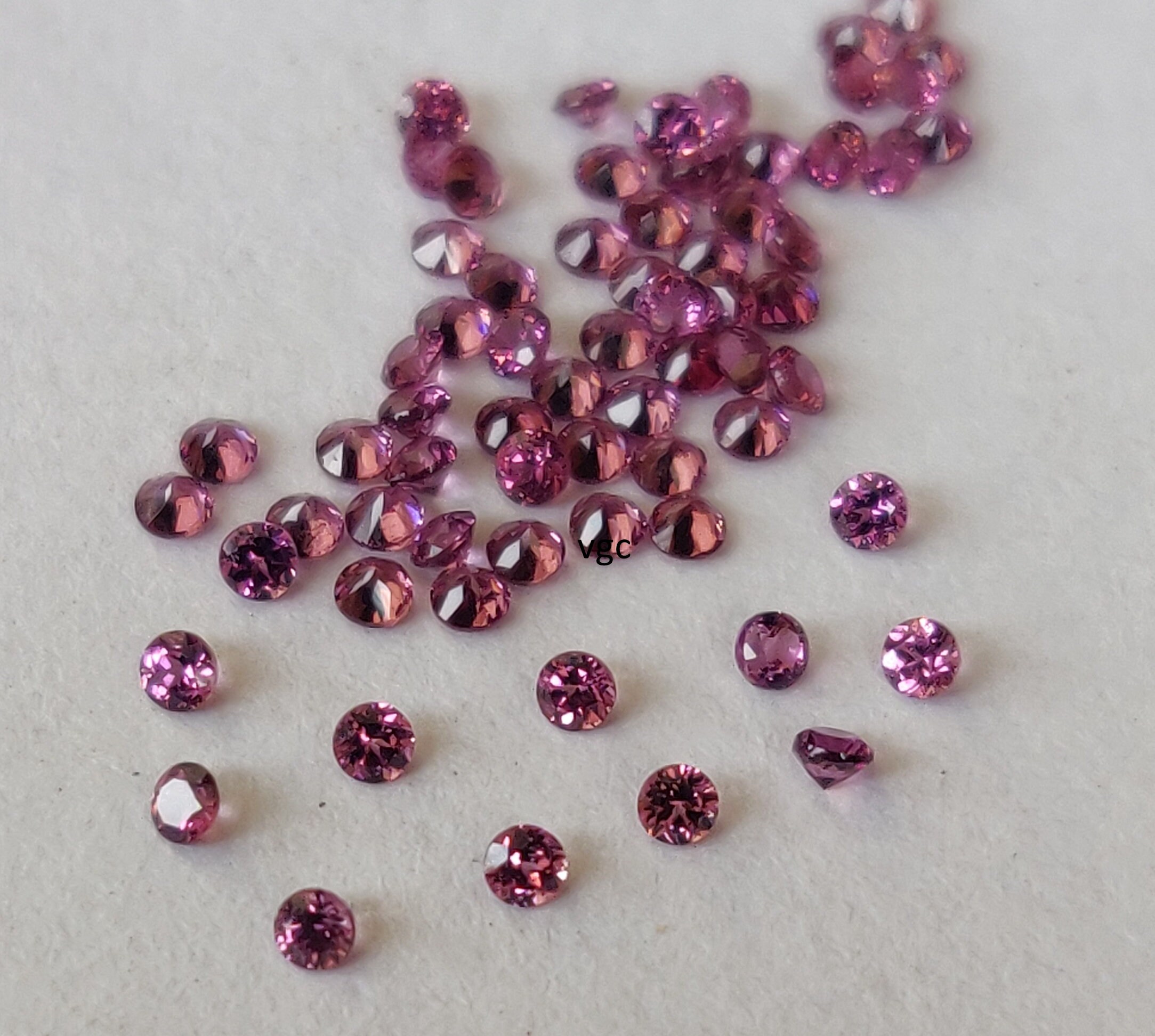 Natural Pink Rhodolite 1.75mm Garnet Round Faceted AAA Quality - Etsy UK